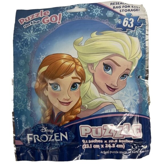 Disney | Toys | Disney Frozen Movie Anna Elsa 63 Piece Jigsaw Puzzle On ...